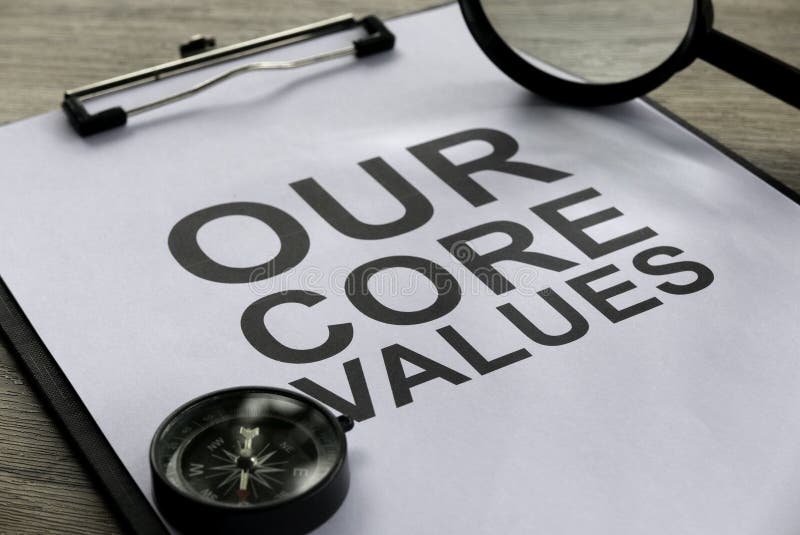 Core Values Guidance and Ethical Scrutiny Concept with Clipboard ...