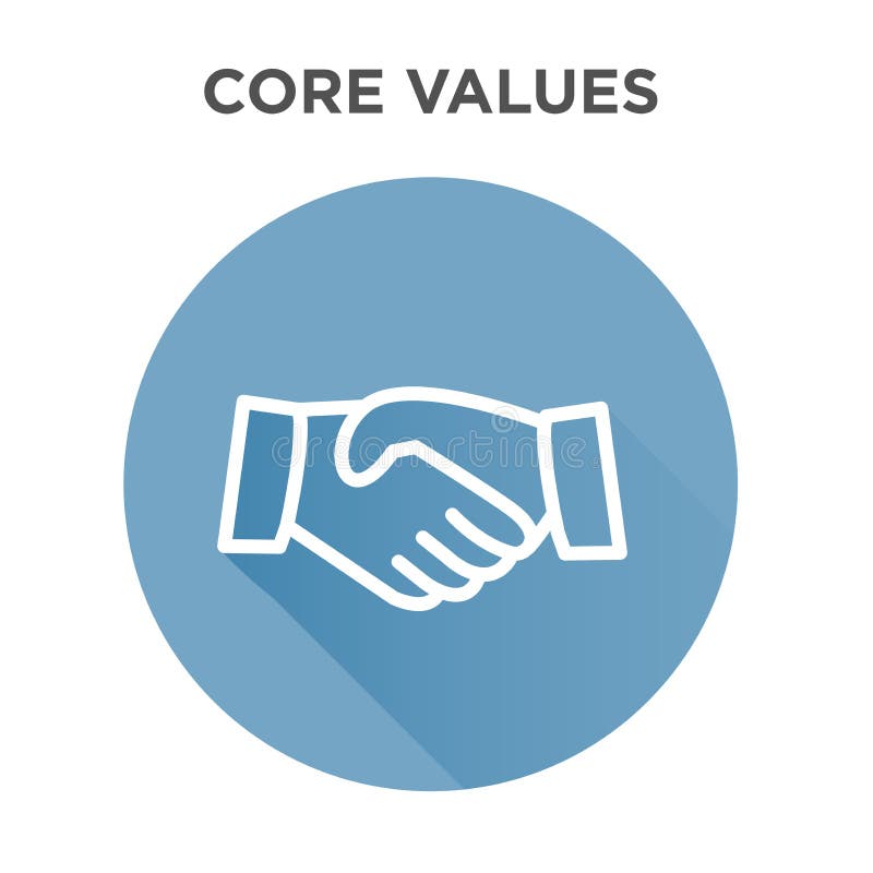 Core Values Icon with Handshake / Shaking Hands Stock Vector ...
