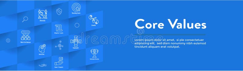 Core Values Icon Set & Web Header Banner Showing Icons of Core Values ...
