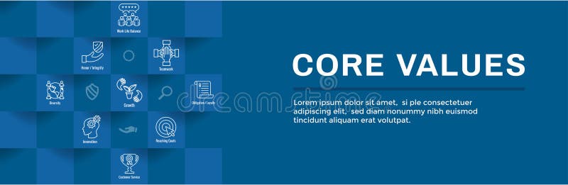Core Values Icon Set & Web Header Banner Showing Icons of Core Values ...