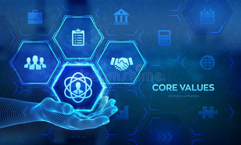 MES Icon in Wireframe Hand. Manufacturing Execution System. Business ...