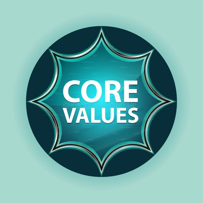 Core Values Magical Glassy Sunburst Blue Button Sky Blue Background ...