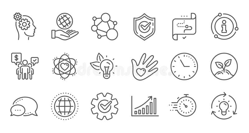 Core Values Line Icons. Integrity, Target Purpose and Strategy. Helping ...