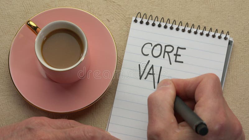Core Values - Man Hand Writing a Note with a Black Marker Stock Video ...