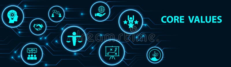 Core Values - Mission, Integrity Value Icon Set with Vision Stock ...