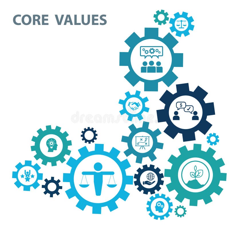 Core Values - Mission, Integrity Value Icon Set with Vision Stock ...