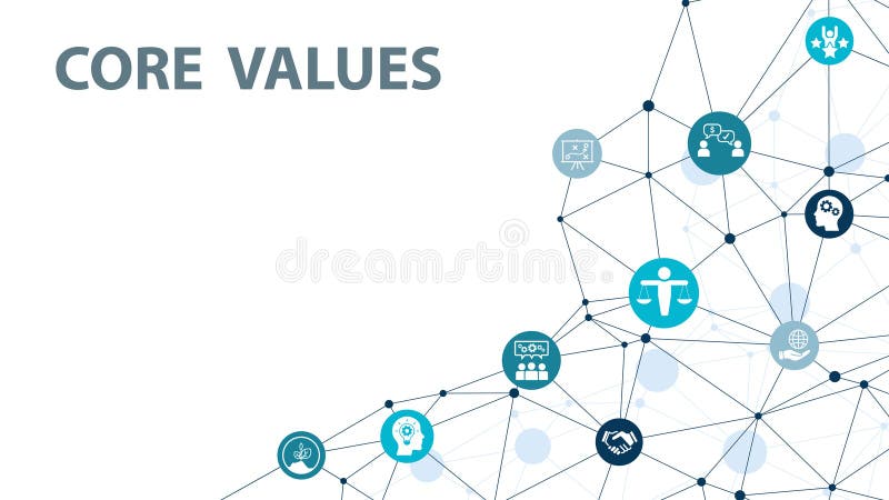 Core Values - Mission, Integrity Value Icon Set with Vision Stock ...