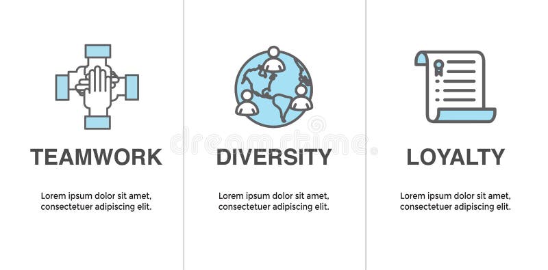 Core Values or Mission and Vision Icons Stock Vector - Illustration of ...