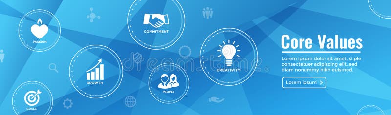 Core Values Outline Icon with Person and Collaborating - Thinking Ideas ...