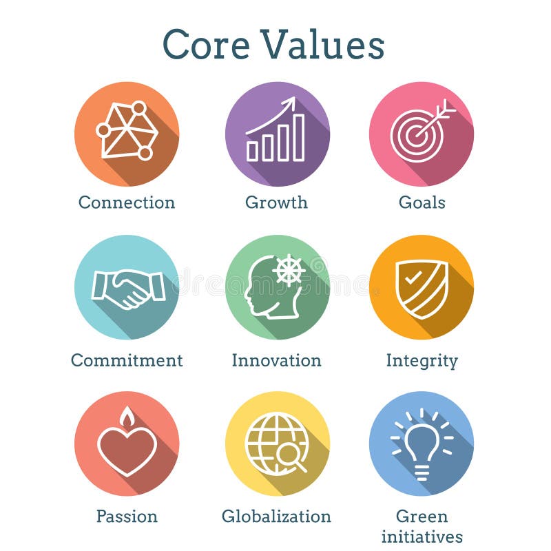 Core Values Outline / Line Icon Conveying Integrity - Purpose Stock ...