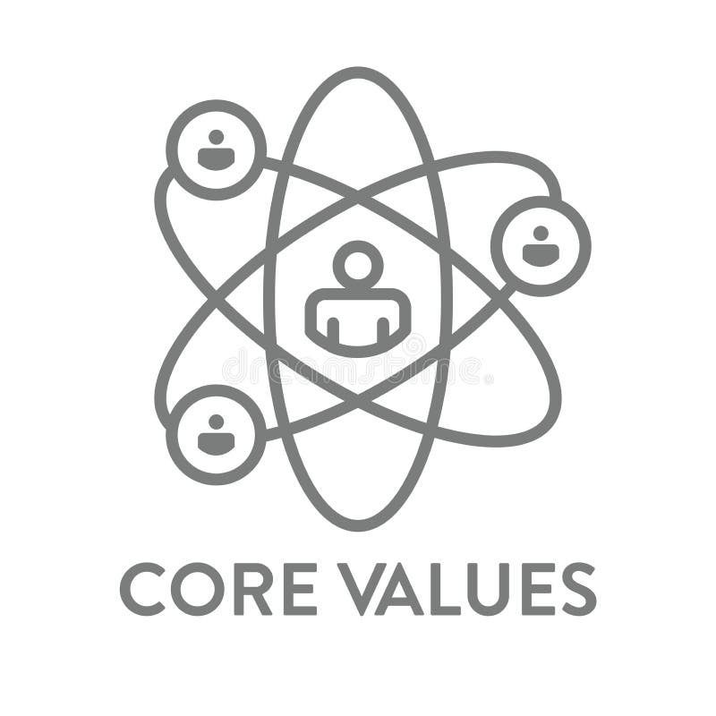 Core Values Outline / Line Icon Conveying Integrity / Purpose Stock ...