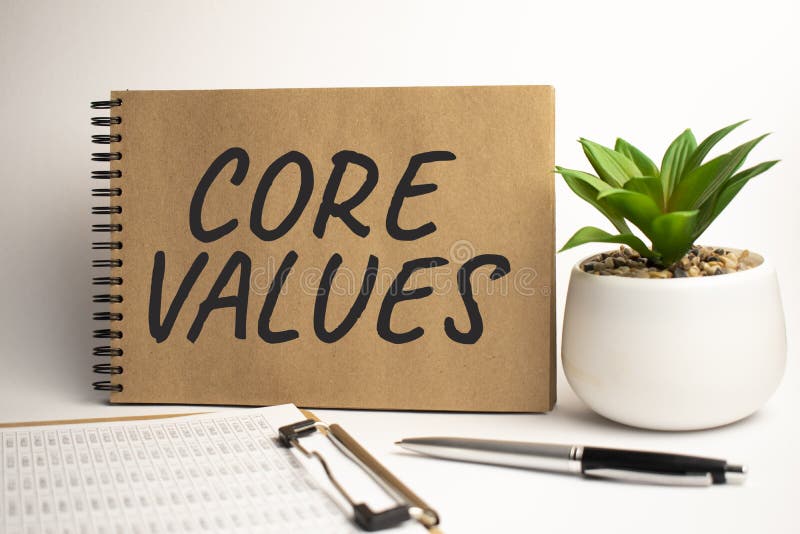 Core Values Paper Notepad on Office Work Place Stock Photo - Image of ...