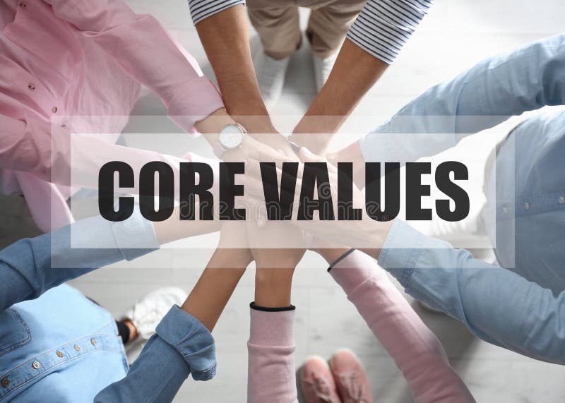 Core Values. People Holding Hands Together, Top View Photo stock ...