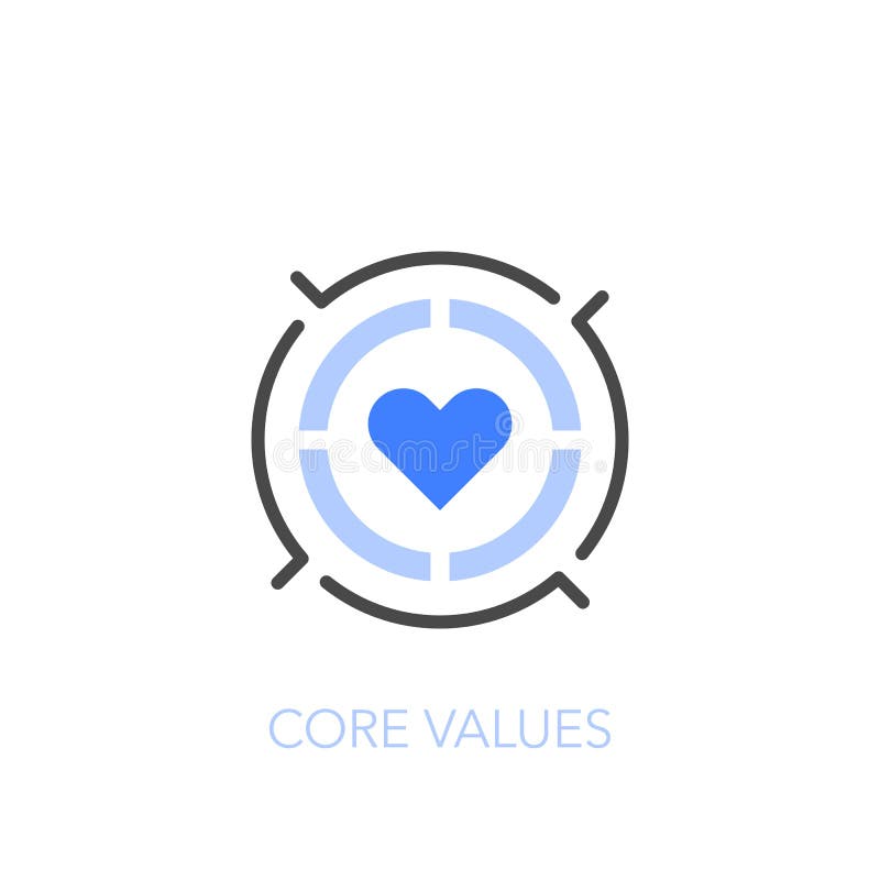 Core Values Symbol with an Abstract Symbol of Value-sets and a Heart ...