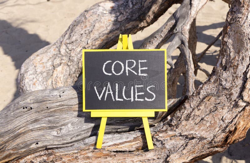 Core Values Symbol. Concept Words Core Values on Beautiful Black Yellow ...