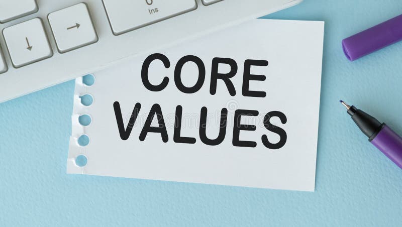 Core Values Text Concept Write on Paper Notebook. Stock Photo - Image ...