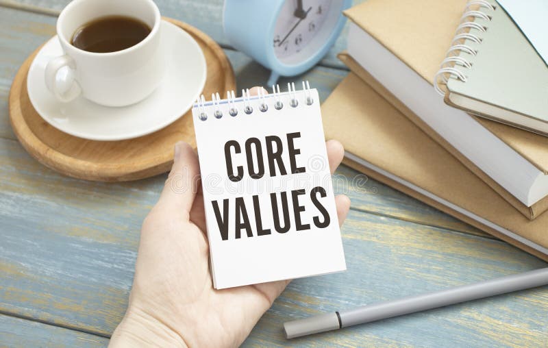 Core Values - Text Inside Notebook Stock Image - Image of industry ...
