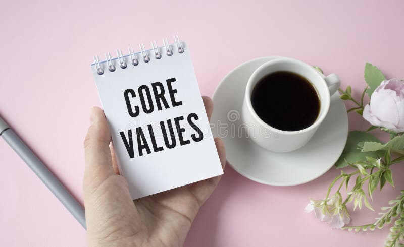 Core Values - Text Inside Notebook Stock Image - Image of note, conduct ...