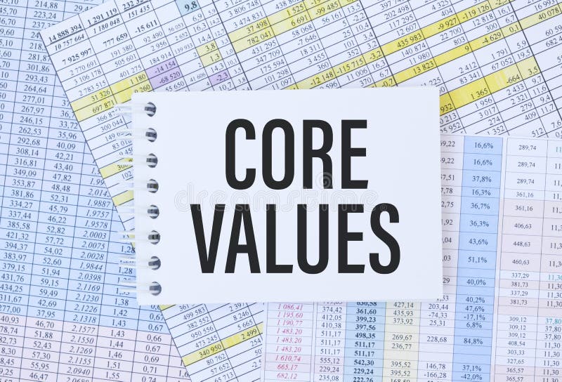 Core Values - Text Inside Notebook Stock Photo - Image of marketing ...