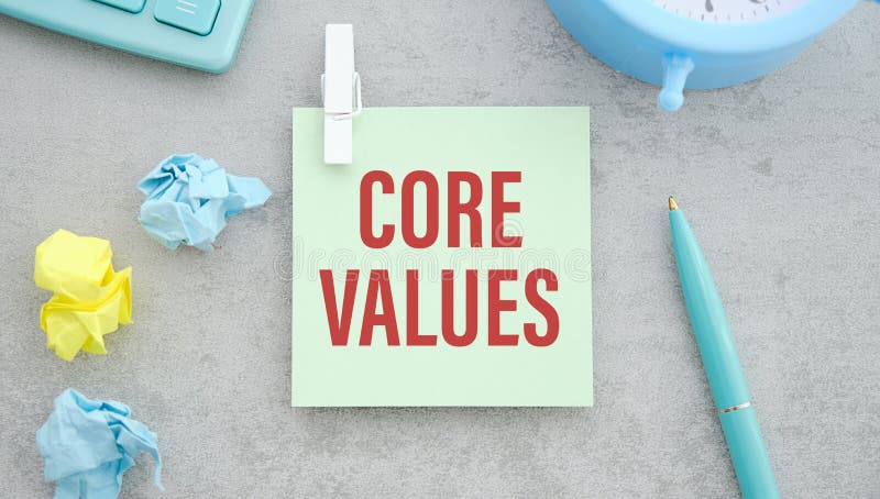 Core Values - Text Inside Notebook Stock Image - Image of ethical ...