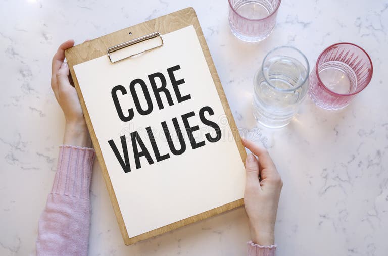 Core Values - Text Inside Notebook on Table Stock Photo - Image of ...