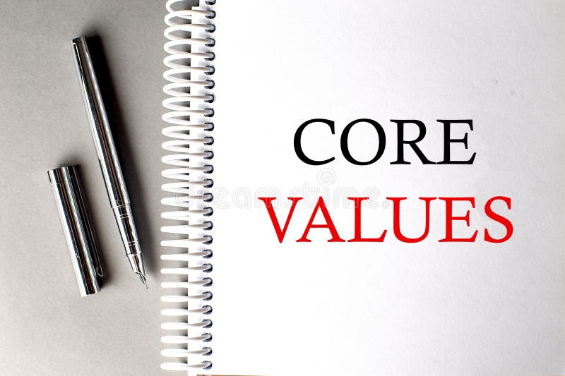 CORE VALUES Text on a Keyboard Wirh Chart and Pencil Stock Image ...