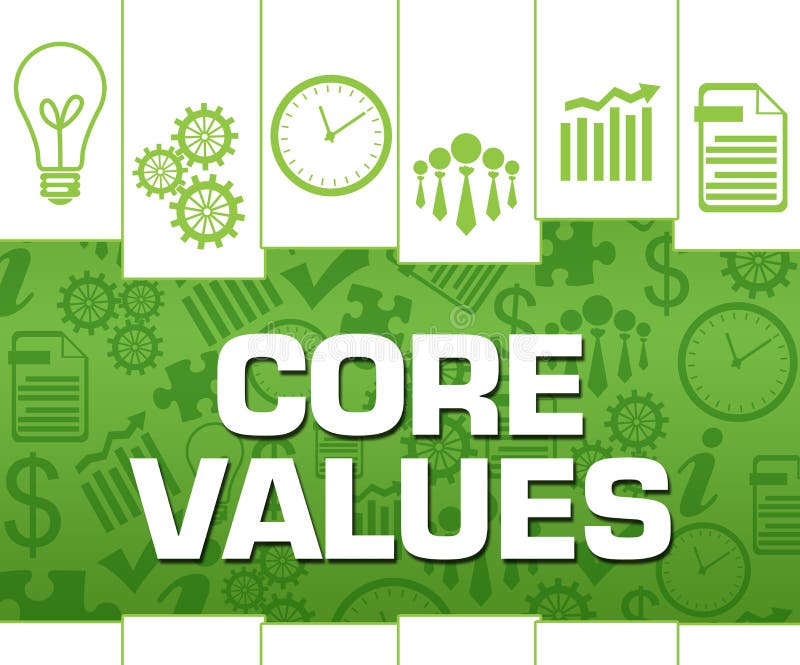 Core Values Green Stripes Lines Symbols Stock Illustration ...