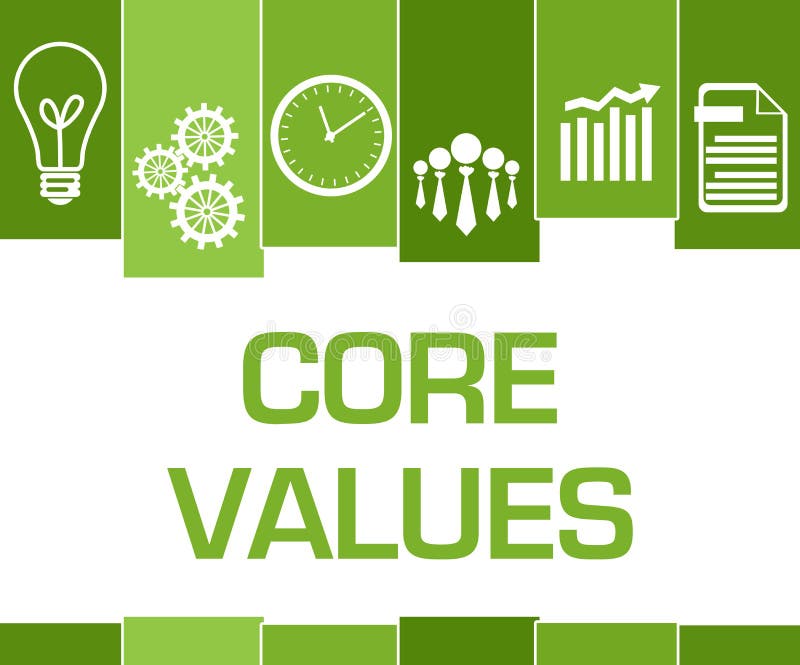 Core Values Green Stripes Lines Symbols Stock Illustration ...