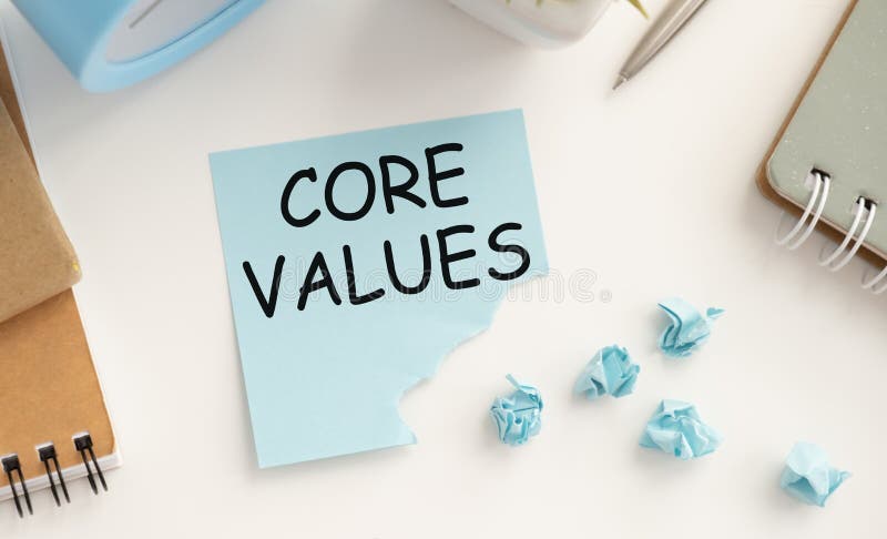 Core Values Text Written on Paper Page Stock Image - Image of policy ...