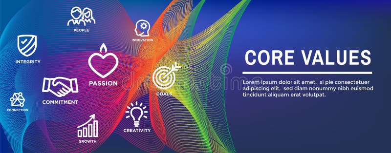 Banner core value stock vector. Illustration of teamwork - 91011016