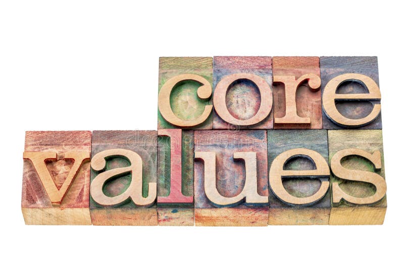 Our values in wood type stock photo. Image of values - 31016526