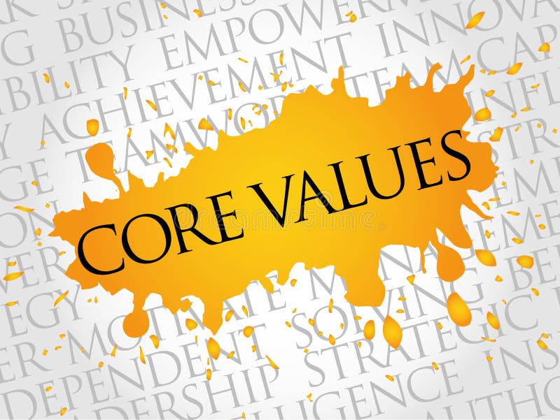 Core values word cloud stock illustration. Illustration of market ...