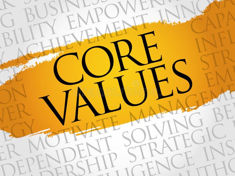 Core Values word cloud stock illustration. Illustration of statement ...