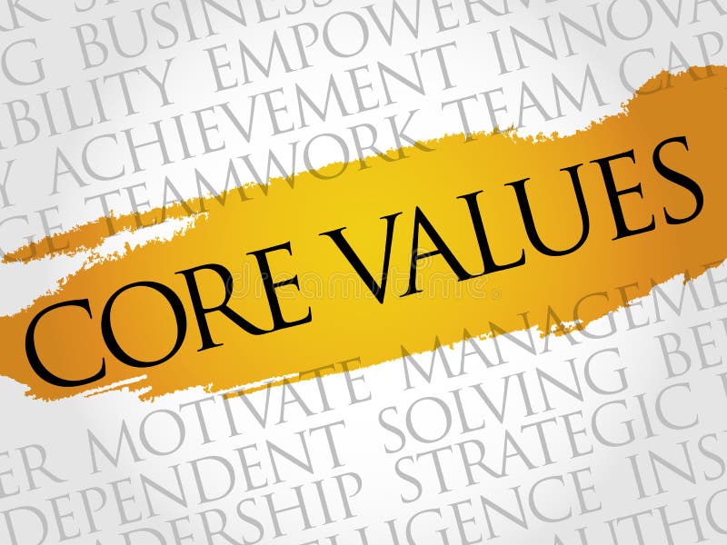 Core values word cloud stock illustration. Illustration of service ...