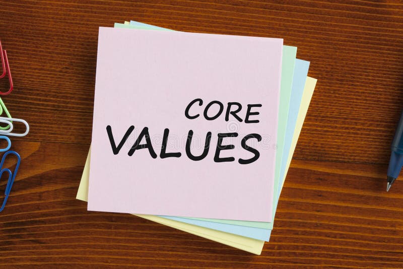 Core Values Written on Note Concept Stock Photo - Image of corporate ...
