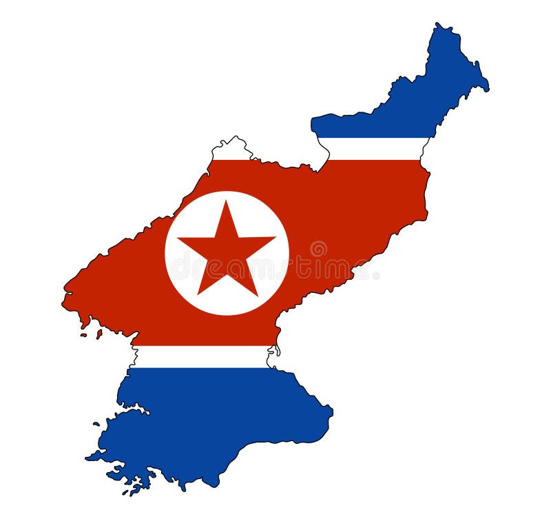 Ejemplo Del Vector Del Esquema Del Mapa De Corea Del Norte Ilustracion ...