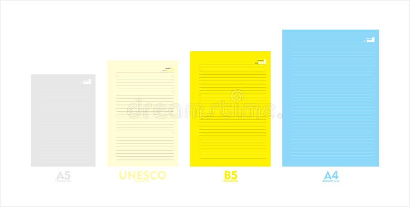 Design Note Book Size A5, A4, B5 and Unesco Stock Illustration ...