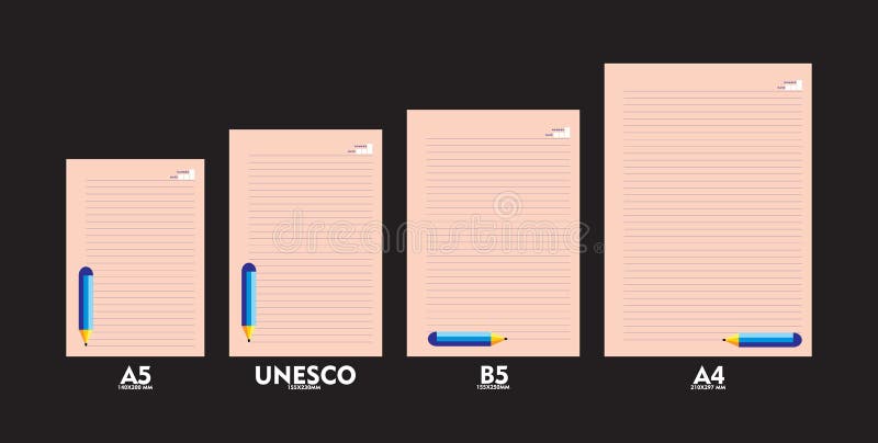 Design of Note Book Refills in Sizes A5, A4, B5 and Unesco Sizes Stock ...