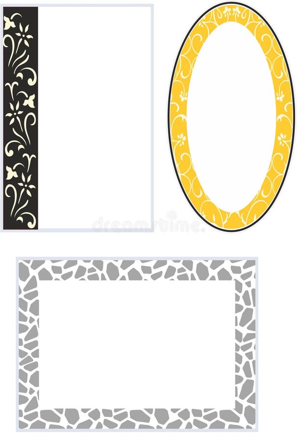 Led Mirror Glass Floral Border Pattern Frame, Design Vector ...