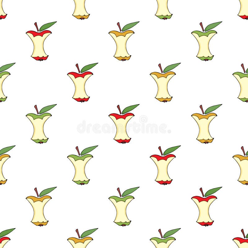 Apple, Apple Core, Half Apple Stock Vector - Illustration of natural ...