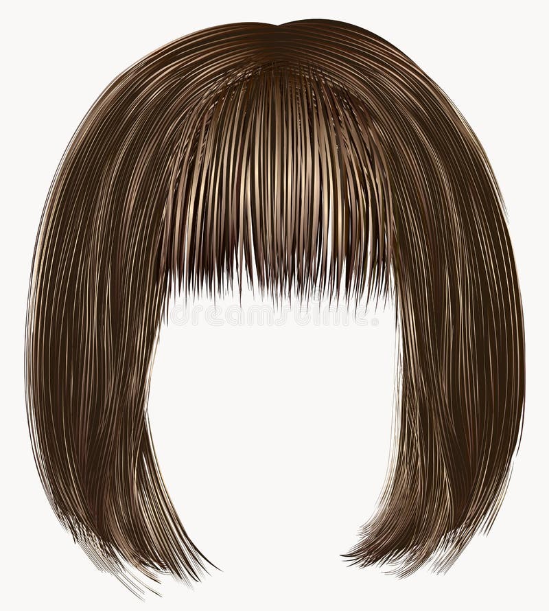 Cores Marrons Dos Cabelos Franja Do Kare Ilustração do Vetor ...