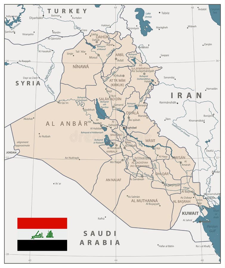 Cores Velhas Do Mapa De Iraque Ilustração do Vetor - Ilustração de ...