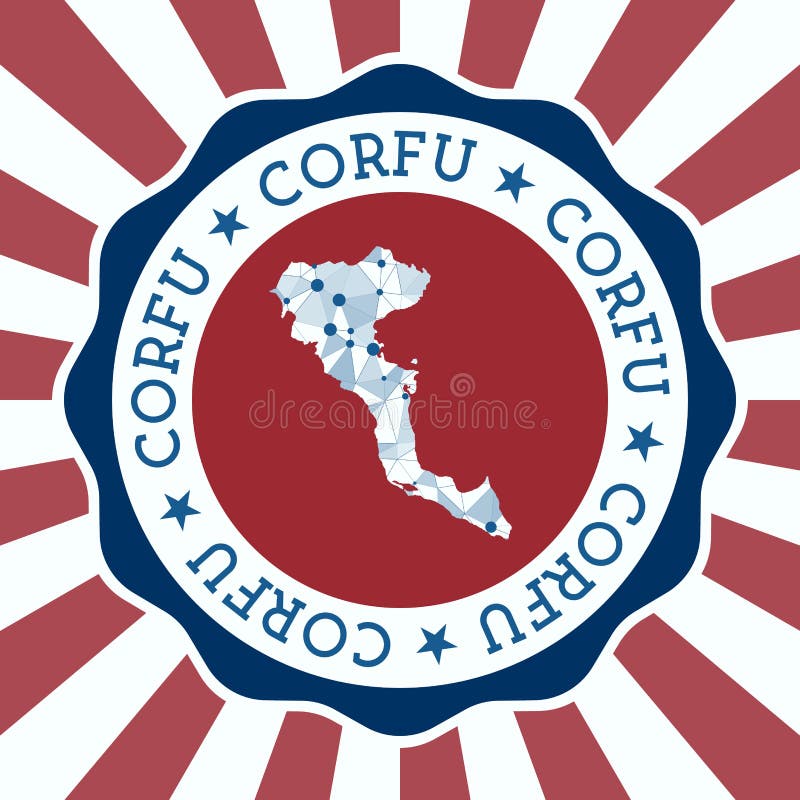Corfu Badge. stock vector. Illustration of corfu, futuristic - 219099723