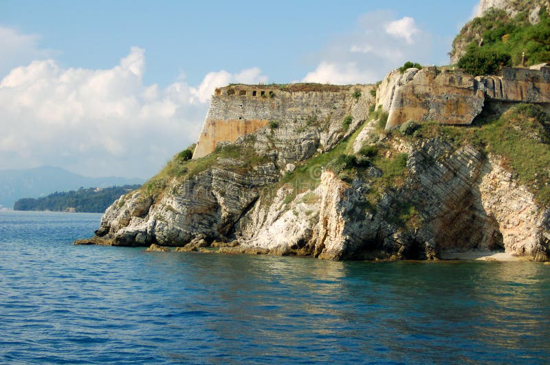 Corfu Castle stock photo. Image of tourism, cove, cruise - 15286716