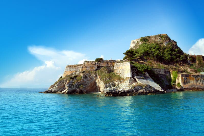 Corfu Castle stock photo. Image of tourism, cove, cruise - 15286716