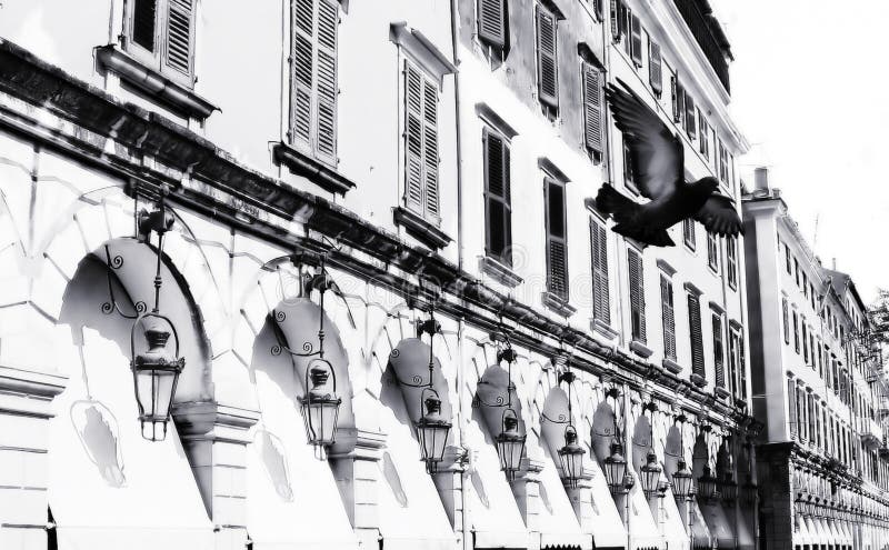 Corfu city BW stock image. Image of exterior, bricks, tower - 2112339