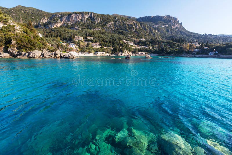 Corfu coast stock photo. Image of corfu, relaxing, paradise - 54164886