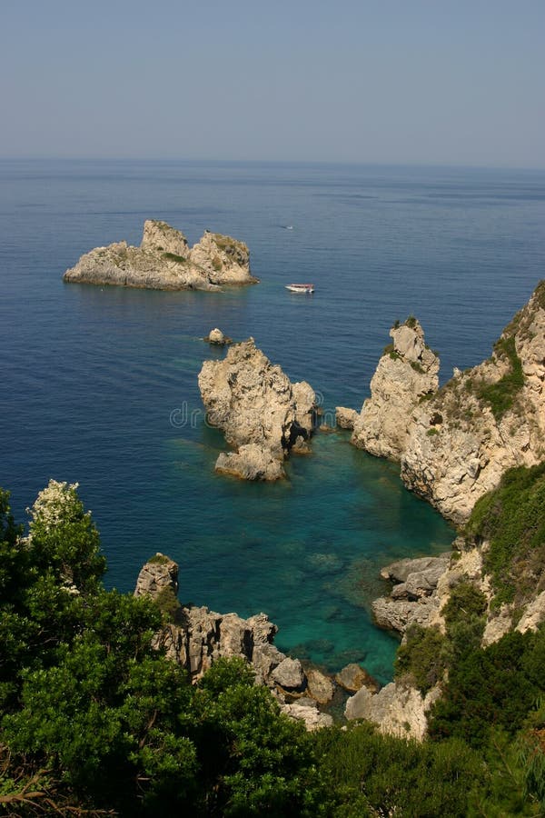 Corfu coast scenery stock photo. Image of greece, purity - 37544208