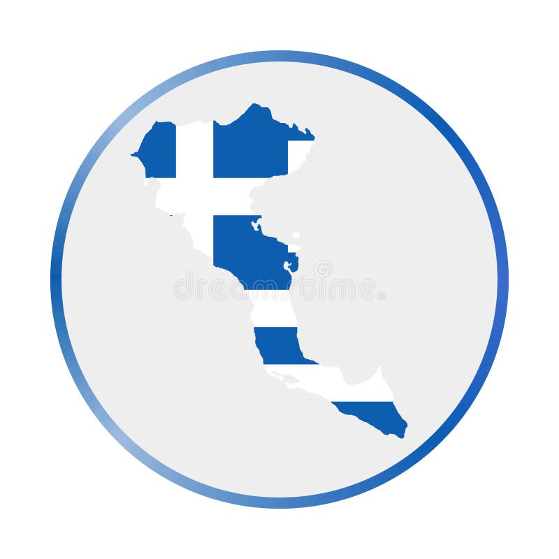 Corfu flag badge. stock vector. Illustration of facture - 94522081