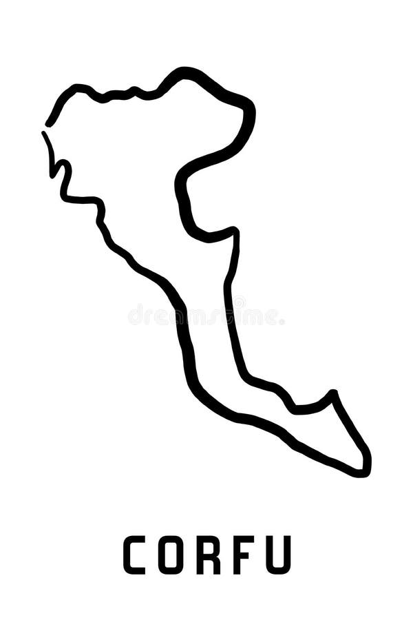 Corfu Island Hand Drawn Map Stock Vector - Illustration of vector ...